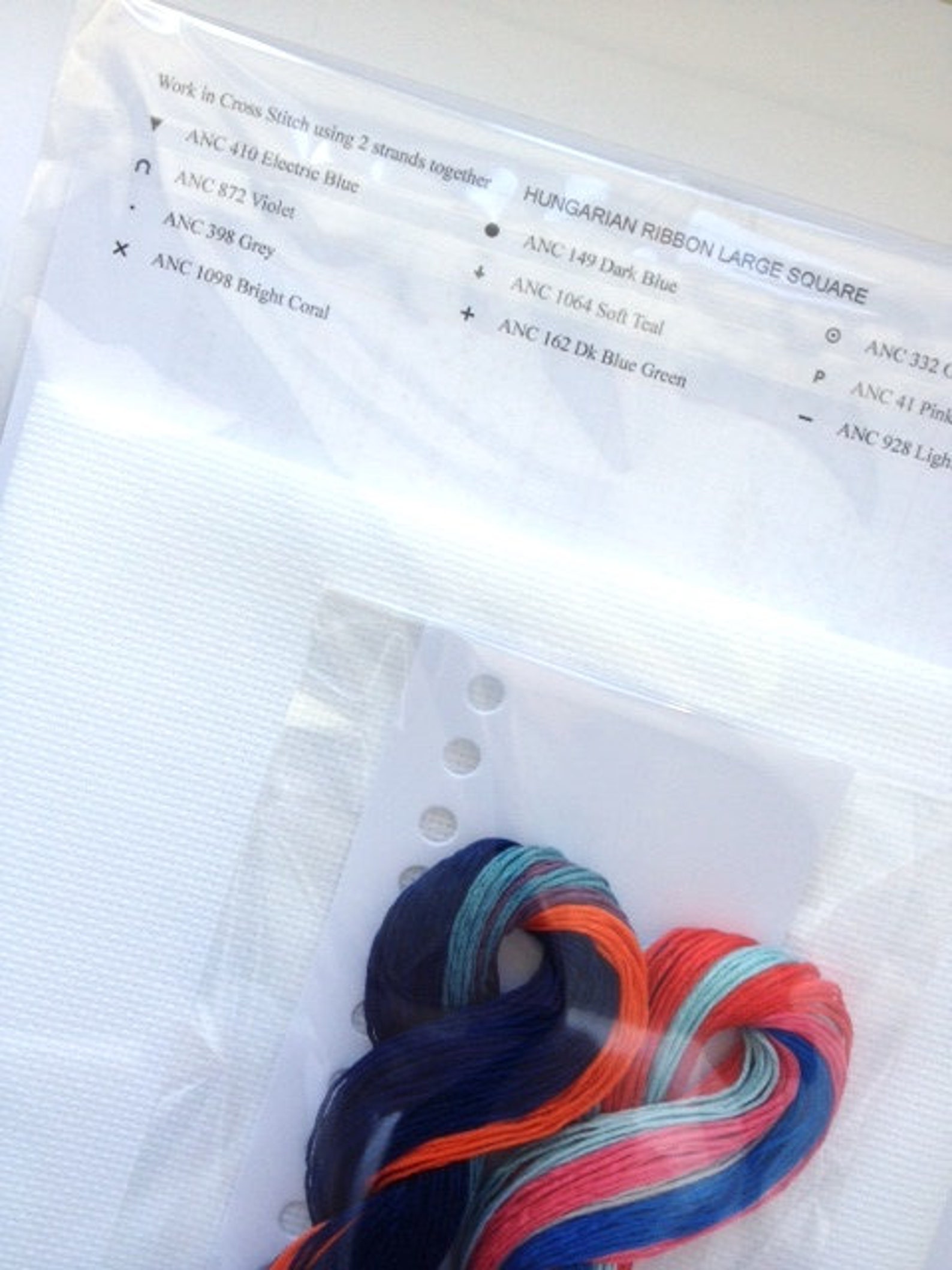 CROSS STITCH KIT Hungarian Ribbon Square 16 count Aida by | Etsy