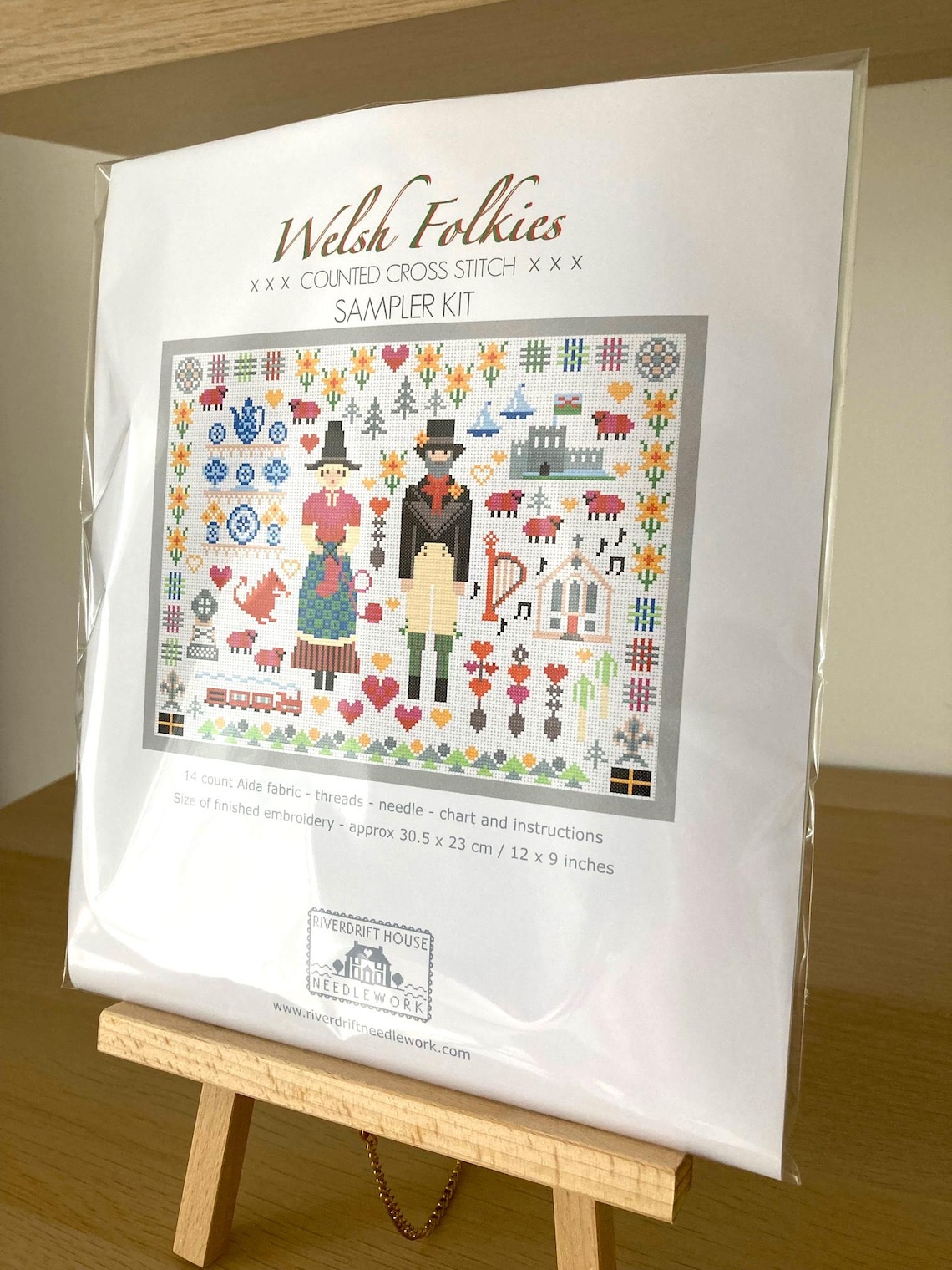 CROSS STITCH KIT Welsh Folkies Sampler by Riverdrift House - Etsy