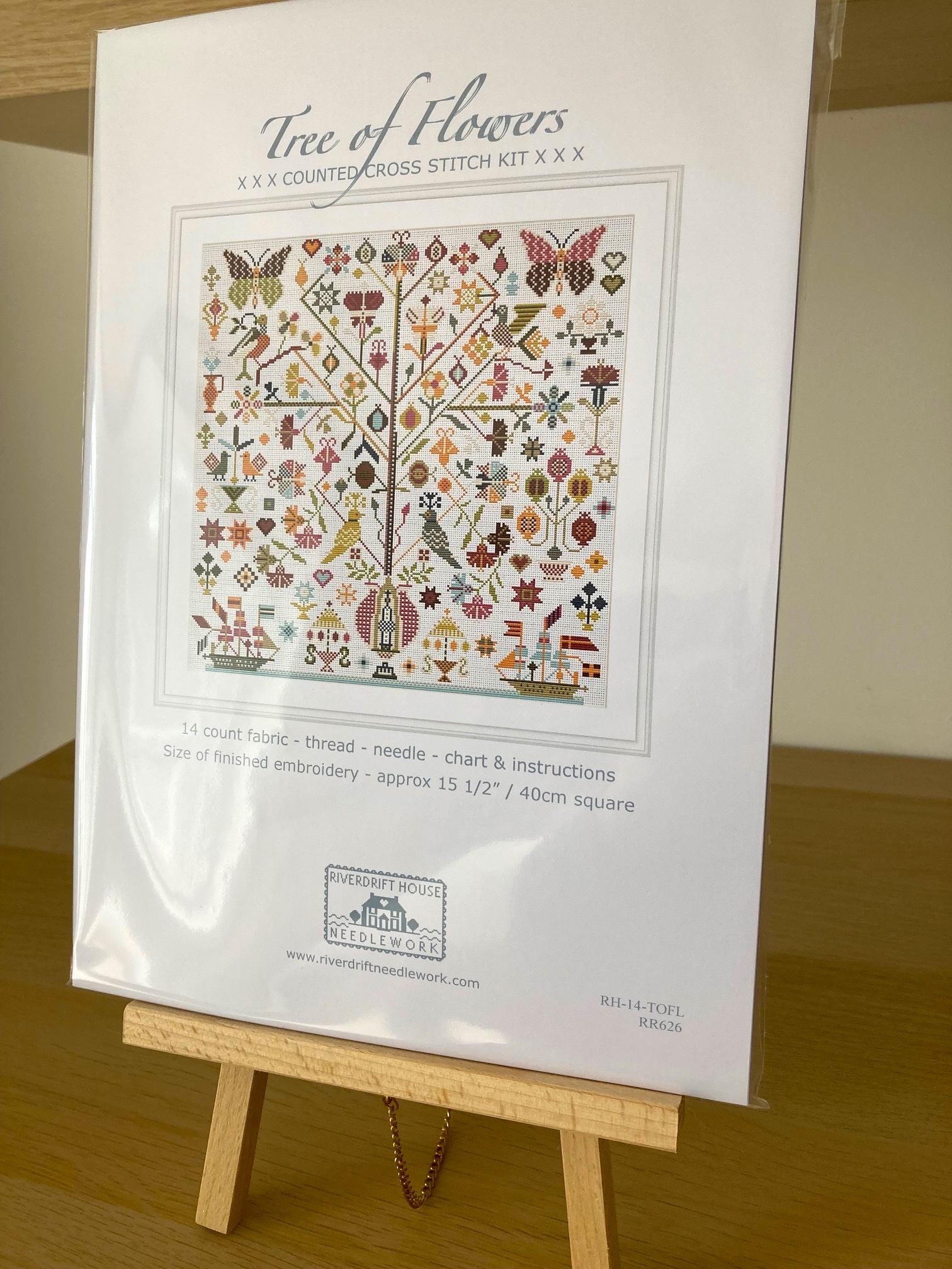 CROSS STITCH KIT (aida Version) Tree of Flowers Sampler by Riverdrift ...