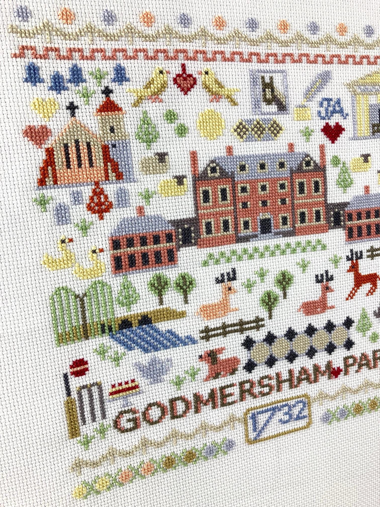 CROSS STITCH KIT Jane Austen Godmersham Park Sampler by Riverdrift ...