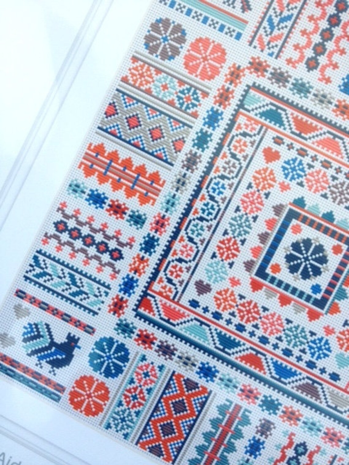 CROSS STITCH KIT Hungarian Ribbon Square 16 Count Aida by - Etsy