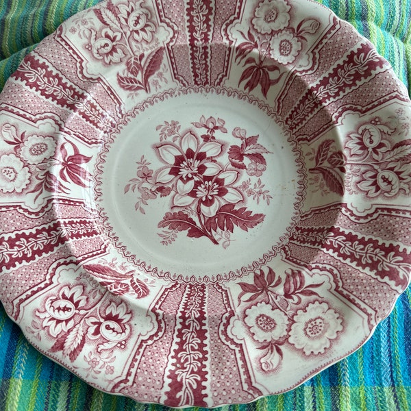 Red Transferware Plates - Etsy