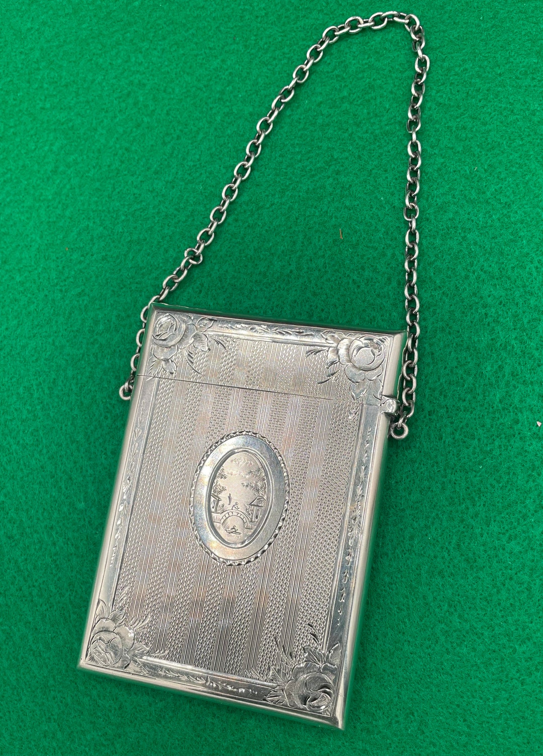 Antique Card Case Sterling Card Case in Engraved to Mollie - Etsy
