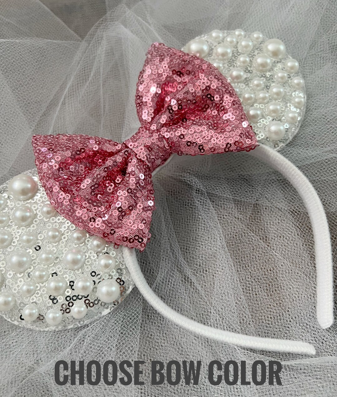 Bride Minnie Ears Headband, White Minnie Bride Ears, Bride Mickey Ears ...