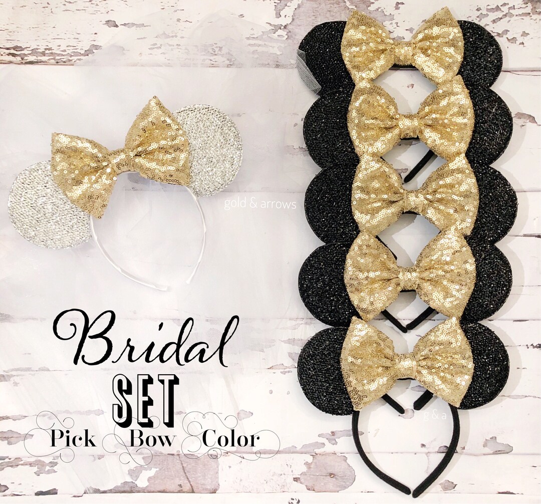 Bride Minnie Ears Headband, Minnie Bride Ears Set, I Do Minnie Wedding ...