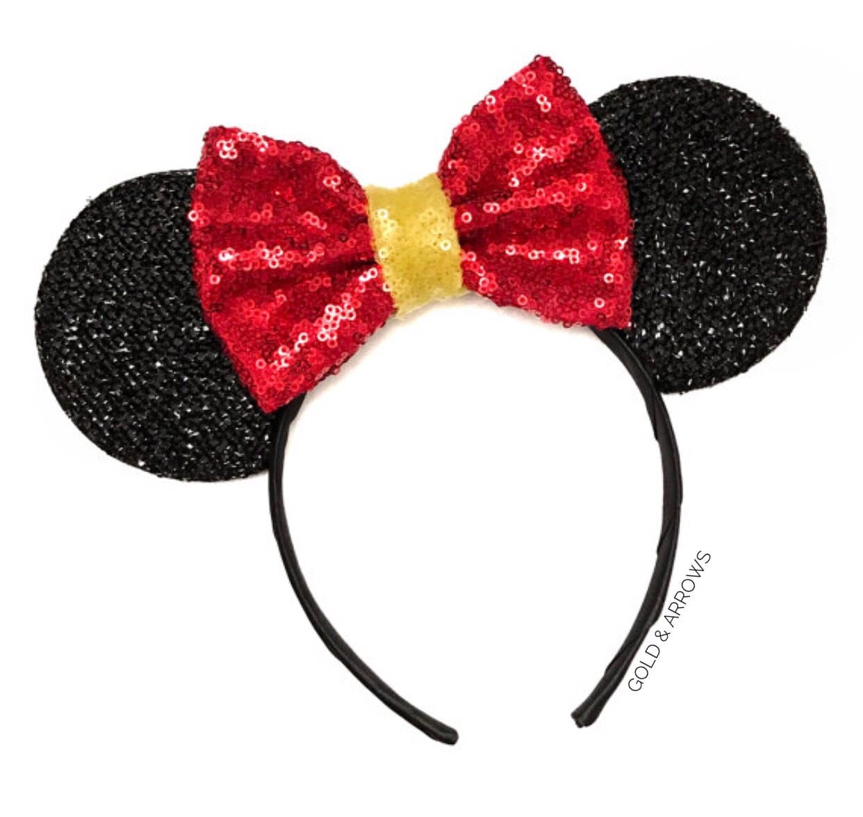 Red Mickey Ears Red and Yellow Mouse Ears Mickey Ears | Etsy