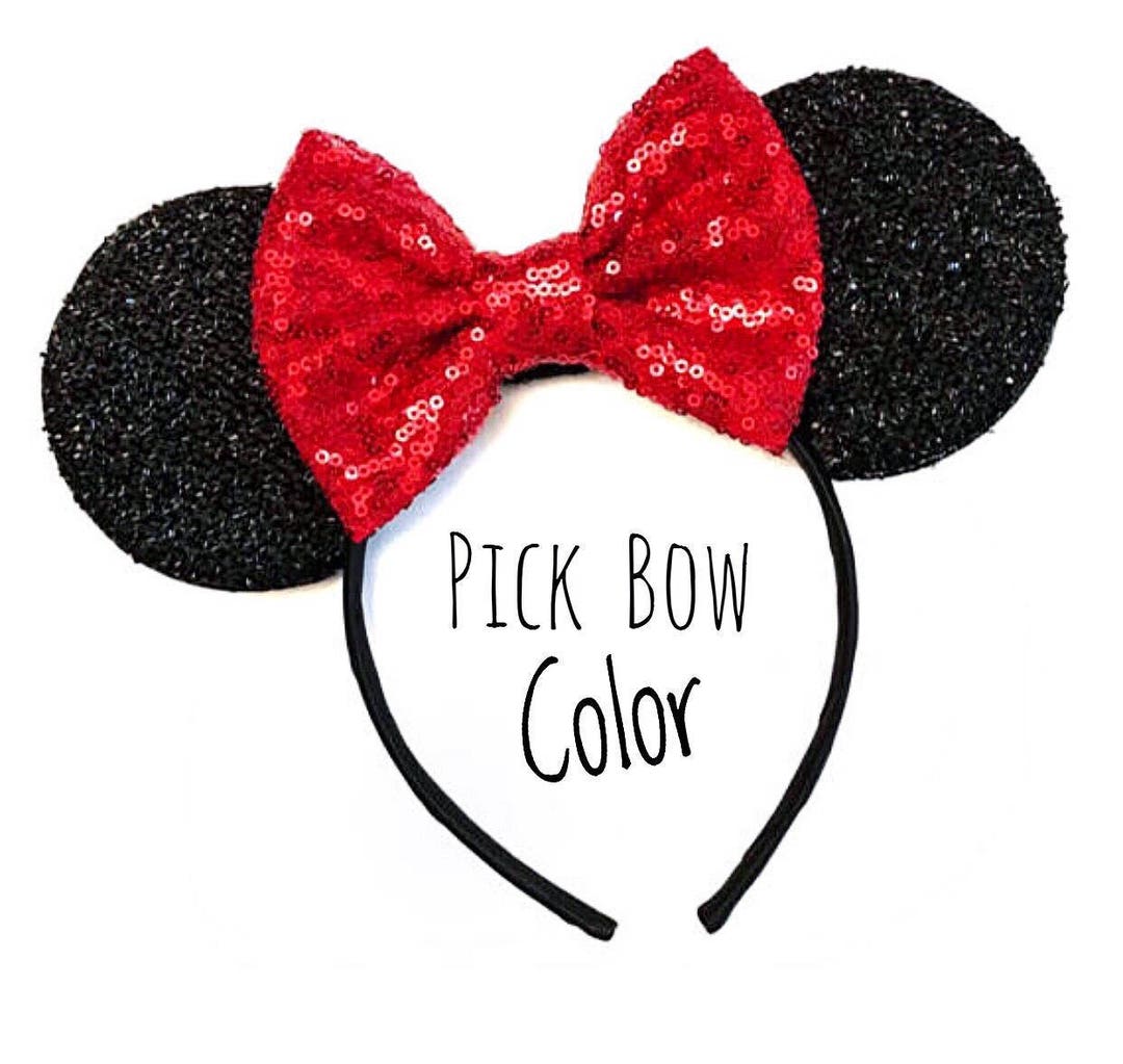 Minnie Ears, Minnie Mouse Ears With Red Bow, Mouse Ears, Disney Ears ...