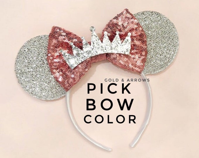 Princess Mickey Ears Custom Minnie Ears Sparkly Mickey - Etsy