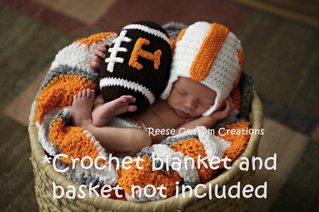 Crochet Univ. of Tennessee Volunteers Inspired Colors Newborn Baby Boy ...