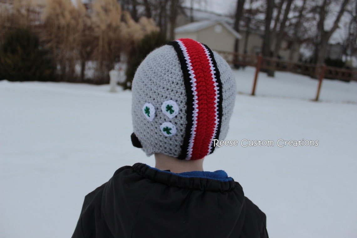 Crochet Ohio State Hat Buckeyes Helmet Hat Inspired- 5-7 Day Lead Time ...