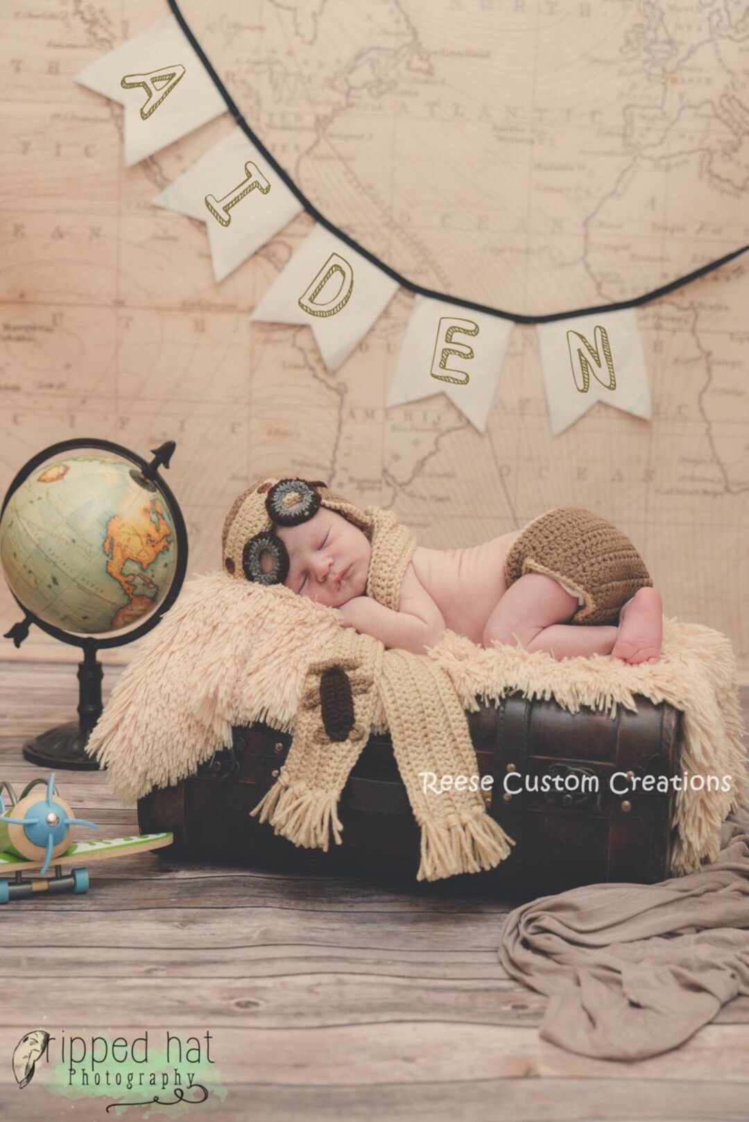 Crochet Newborn Boy or Girl Crochet Aviator/crochet Pilot/crochet ...