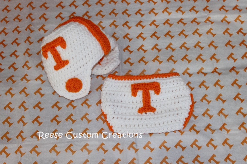 Crochet Univ. of Tennessee Volunteers Inspired Colors Newborn Baby Boy ...