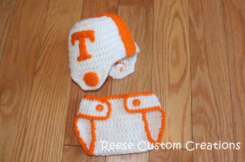 Crochet Univ. of Tennessee Volunteers Inspired Colors Newborn Baby Boy ...