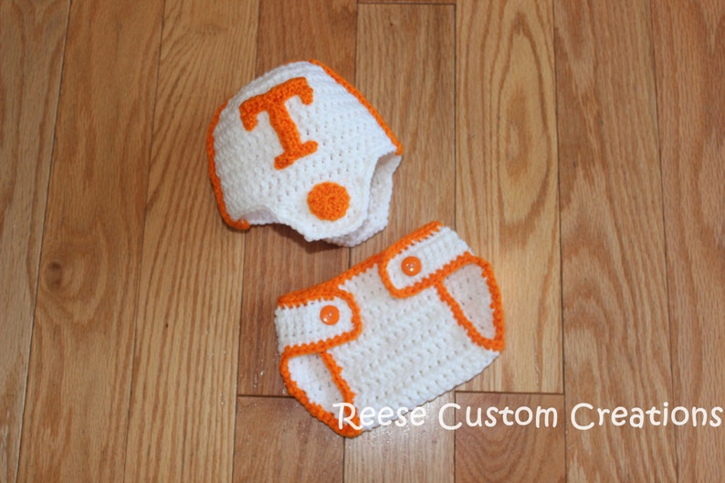 Crochet Univ. of Tennessee Volunteers Inspired Colors Newborn Baby Boy ...