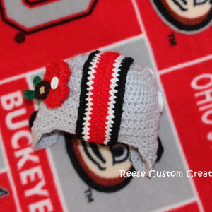 Crochet Ohio State Hat Buckeyes Helmet Hat Inspired- 5-7 Day Lead Time ...