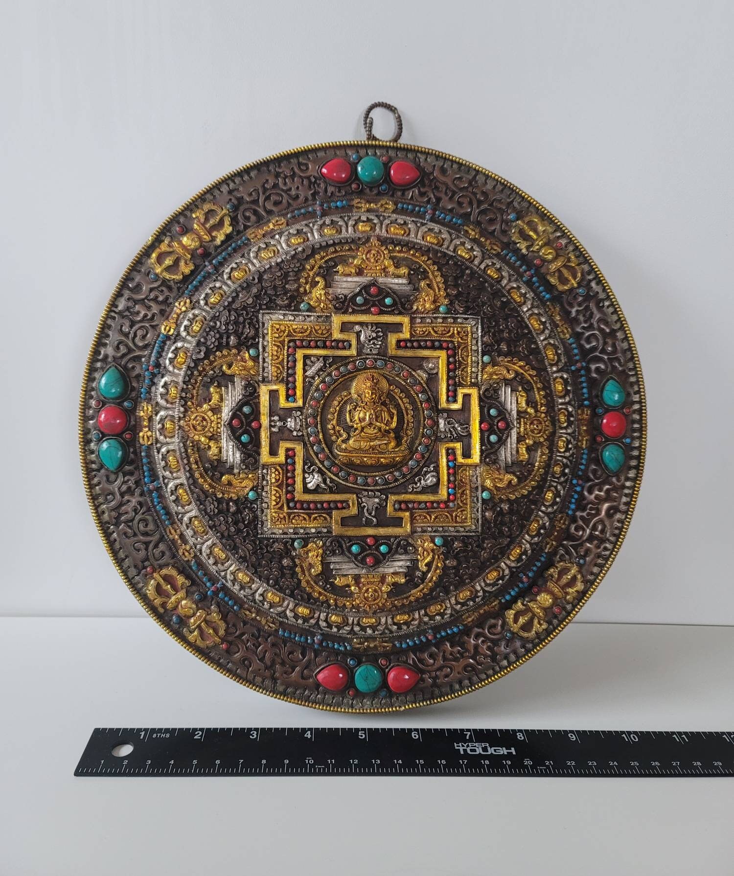 Handmade Copper Mandala Thangka Art Chenrezig / Avalokeshvar Nepal ...