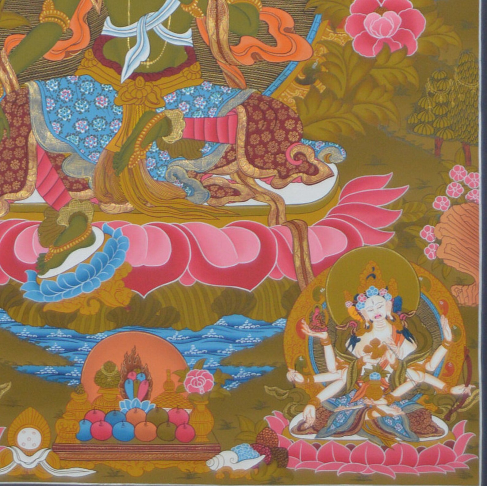 Beautiful Hand Painted Green Tara Dolma Nepal Tibetan Thangka | Etsy