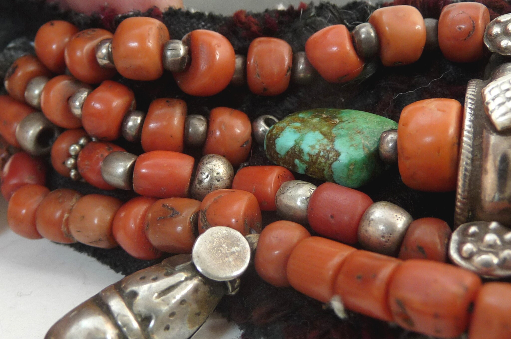 Rare Collier Ethnique Tibétain, Perles Turquoise, Corail, Dzi Antiques ...
