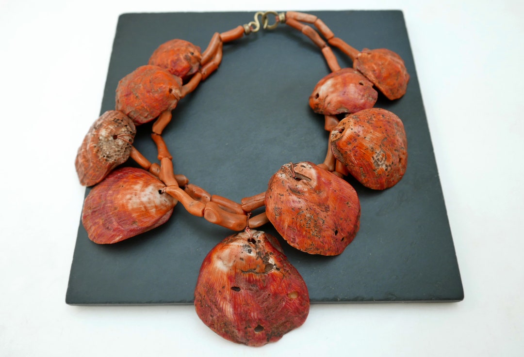 Vintage Spondylus Coral Necklace, Artesan Necklace, Antique Natural ...