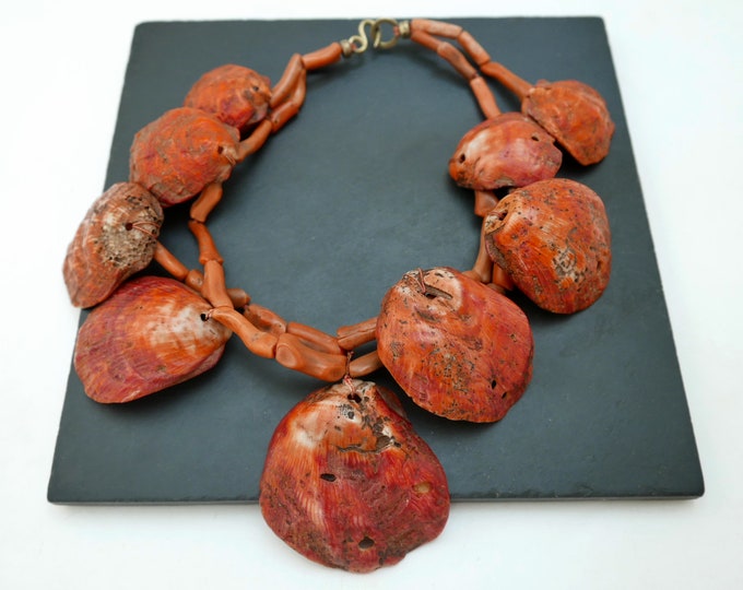 Vintage Spondylus Coral Necklace, Artesan Necklace, Antique Natural ...
