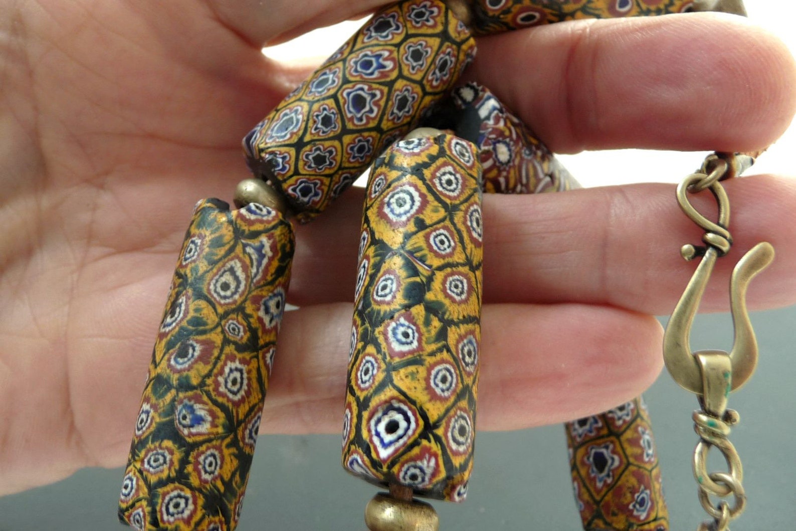 Antique African Trade Beads Necklace Antique Millefiori - Etsy