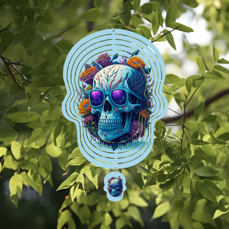 Skull Wind Spinner , Sublimation PNG With SVG Template, Wind Spinner ...