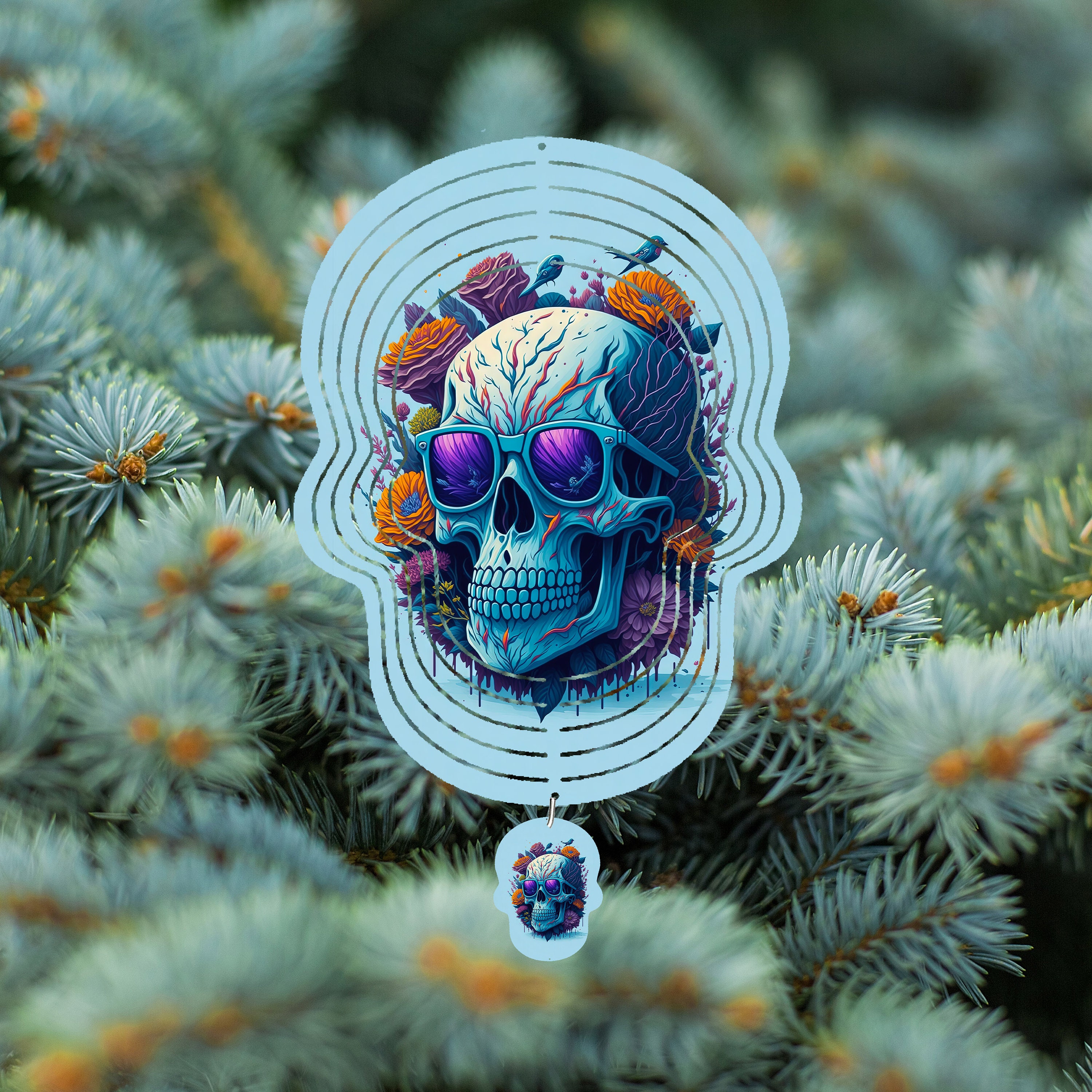Skull Wind Spinner , Sublimation PNG With SVG Template, Wind Spinner ...