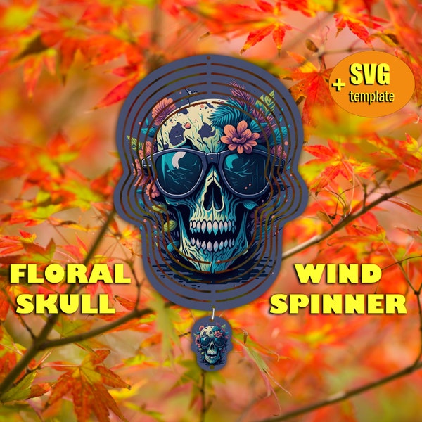 Skull Wind Spinner Svg - Etsy