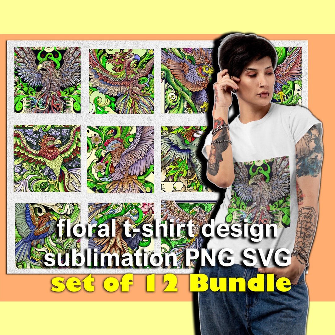 Eagle Graphics PNG Sublimation Set of 12, SVG Vector Print PNG Bird, T ...