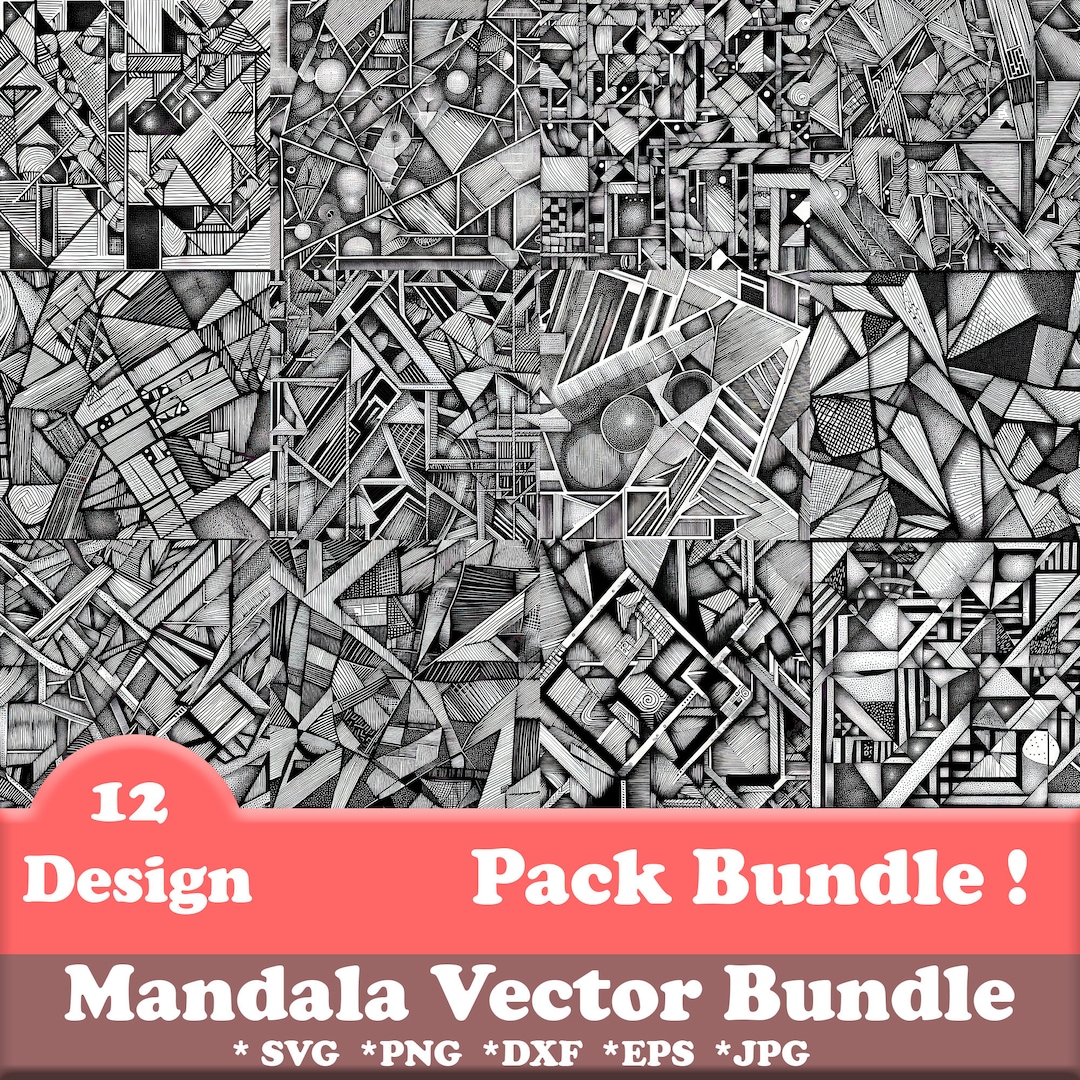 Set of 12 SVG Clipart PNG Bundle, Zen Tangle SVG, Stencil Png, T-shirt ...