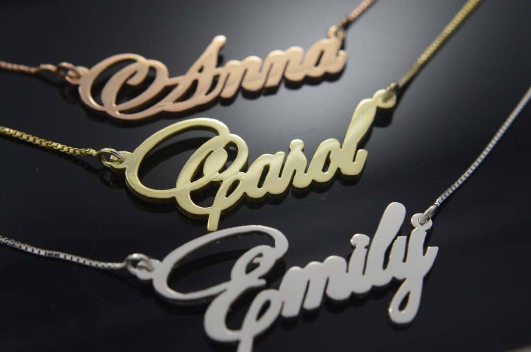 Personalized Script Name Necklace Hand Made on Sterling Silver - Etsy