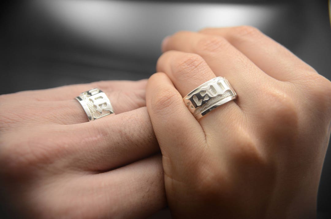 Personalize Name Wedding Band Sterling Silver .925 100% Hand Made - Etsy UK