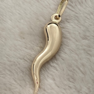 Cuerno italiano 14k oro amarillo 33mm artículo sólido - Etsy España