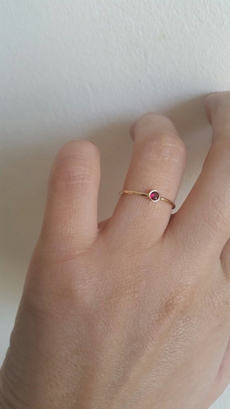 Dainty Ruby Ring Solid 14k Gold Ruby Birthtone Ring Dainty | Etsy