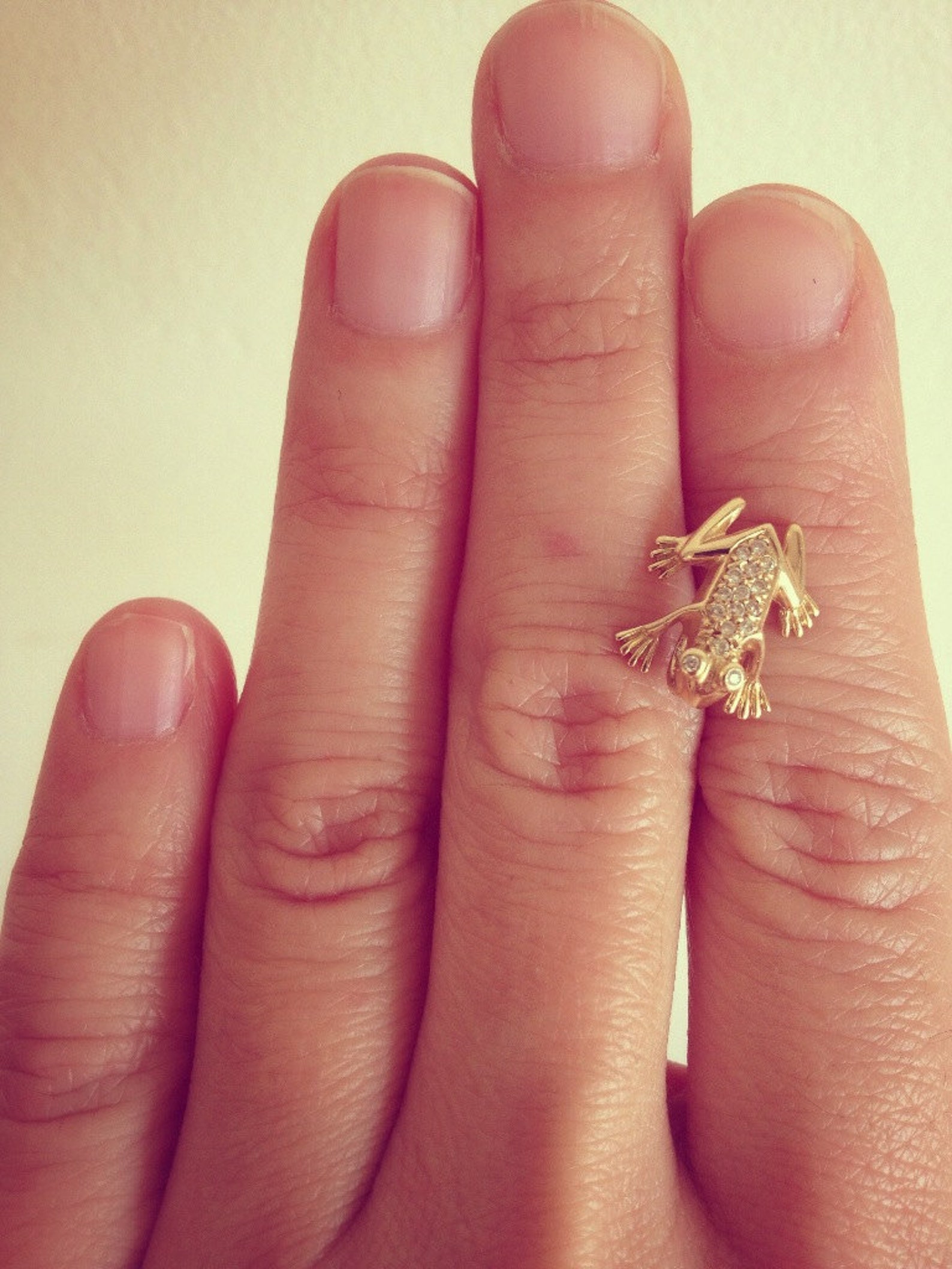 Diamond Frog Necklace 14k Solid Gold Yellow Gold Frog | Etsy