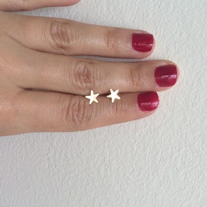 14k SOLID Gold Tiny Star Stud Earrings, 14k Gold Stud Earrings, Yellow Gold Star Earring, Dainty ...