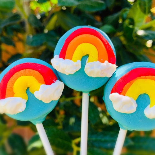 Rainbow Cake Pops 12 Pops Individually Wrapped Birthday - Etsy