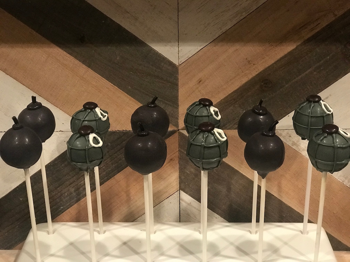 Grenade and Bomb Ammo Army Cake Pops | Etsy