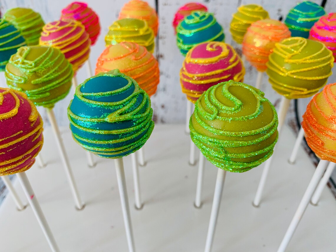 Neon Sparkle Cake Pops - Etsy