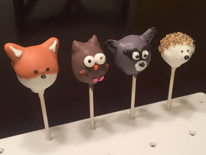 Woodland Animals Hedgehog Owl Raccoon and Fox Cake Pops | Etsy