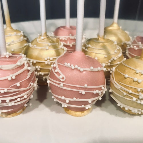 Pink and Gold Chocolate Covered Pretzels Pink and Gold Sugar - Etsy