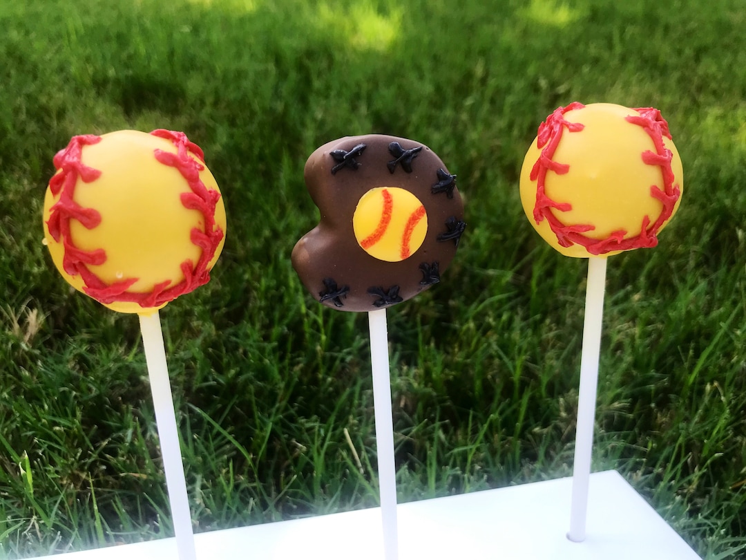 Softball Cake Pops - Etsy