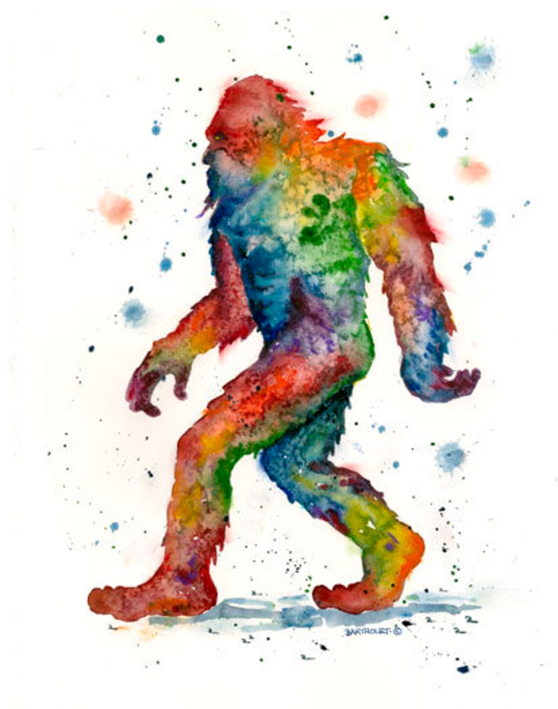 Sasquatch Print of Original Watercolor by Dave Bartholet | Etsy