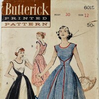 Vintage Butterick Pattern 6130 Size 16 Misses Dress and Redingote ...