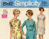 1960s Simplicity 8192 Misses Princess Seamed Dress Vintage Sewing ...