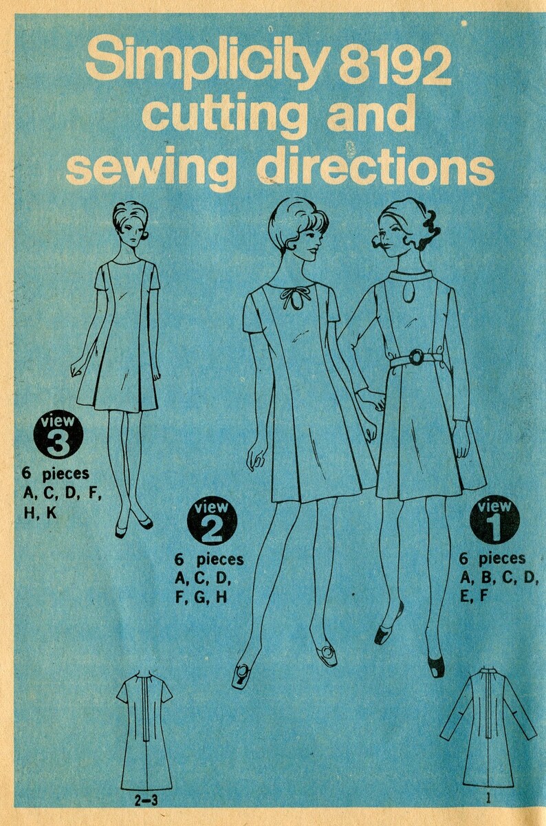 1960s Simplicity 8192 Misses Princess Seamed Dress Vintage | Etsy