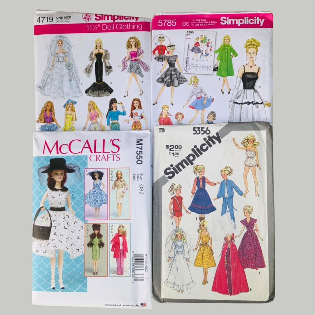 U-pick Barbie 11-1/2" Doll Clothes Sewing Patterns Vintage and Modern UC - Etsy UK