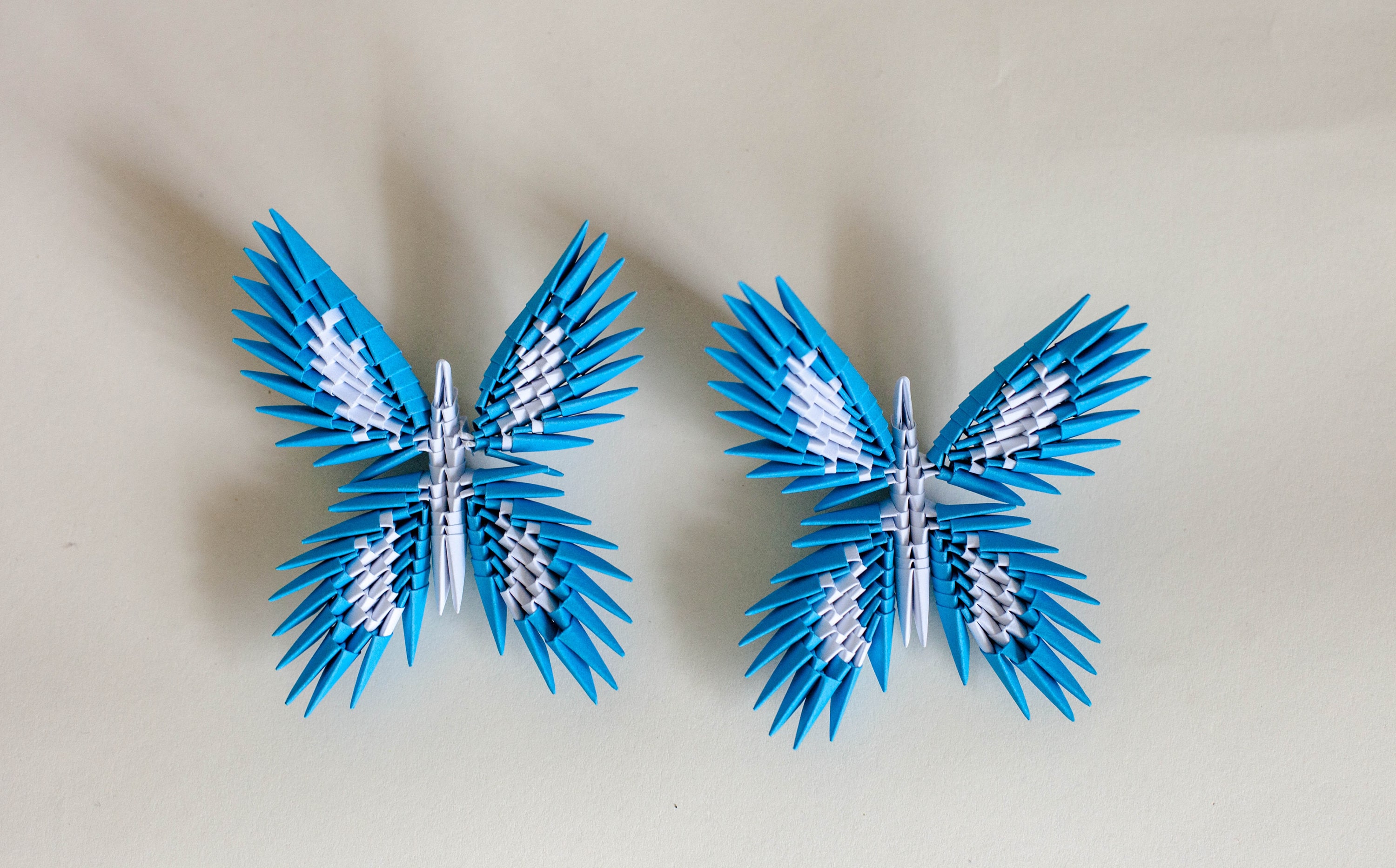 Set of 2 Origami 3D Butterfly Decor Blue and White - Etsy