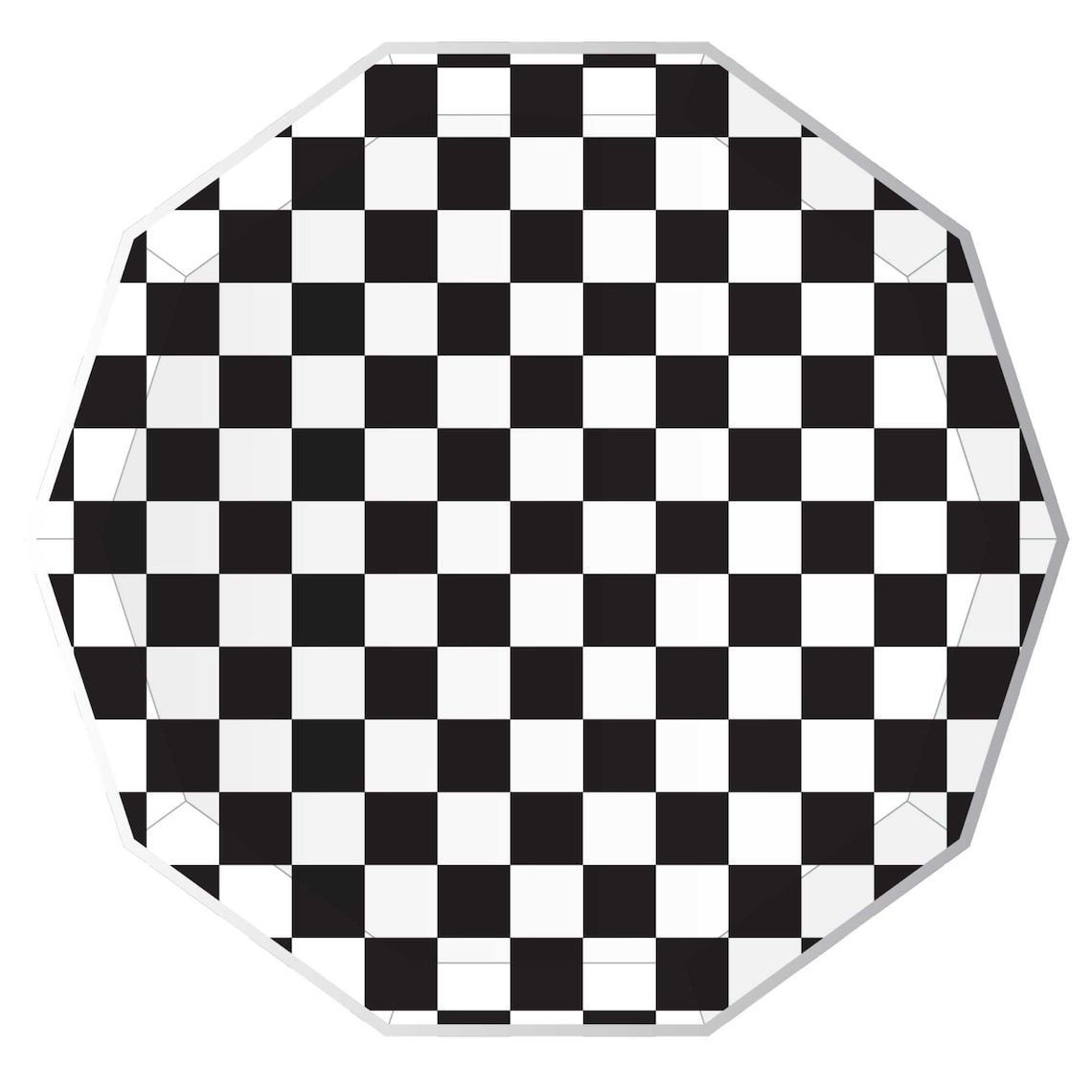 Black & White Checker Dinner Plates - Etsy