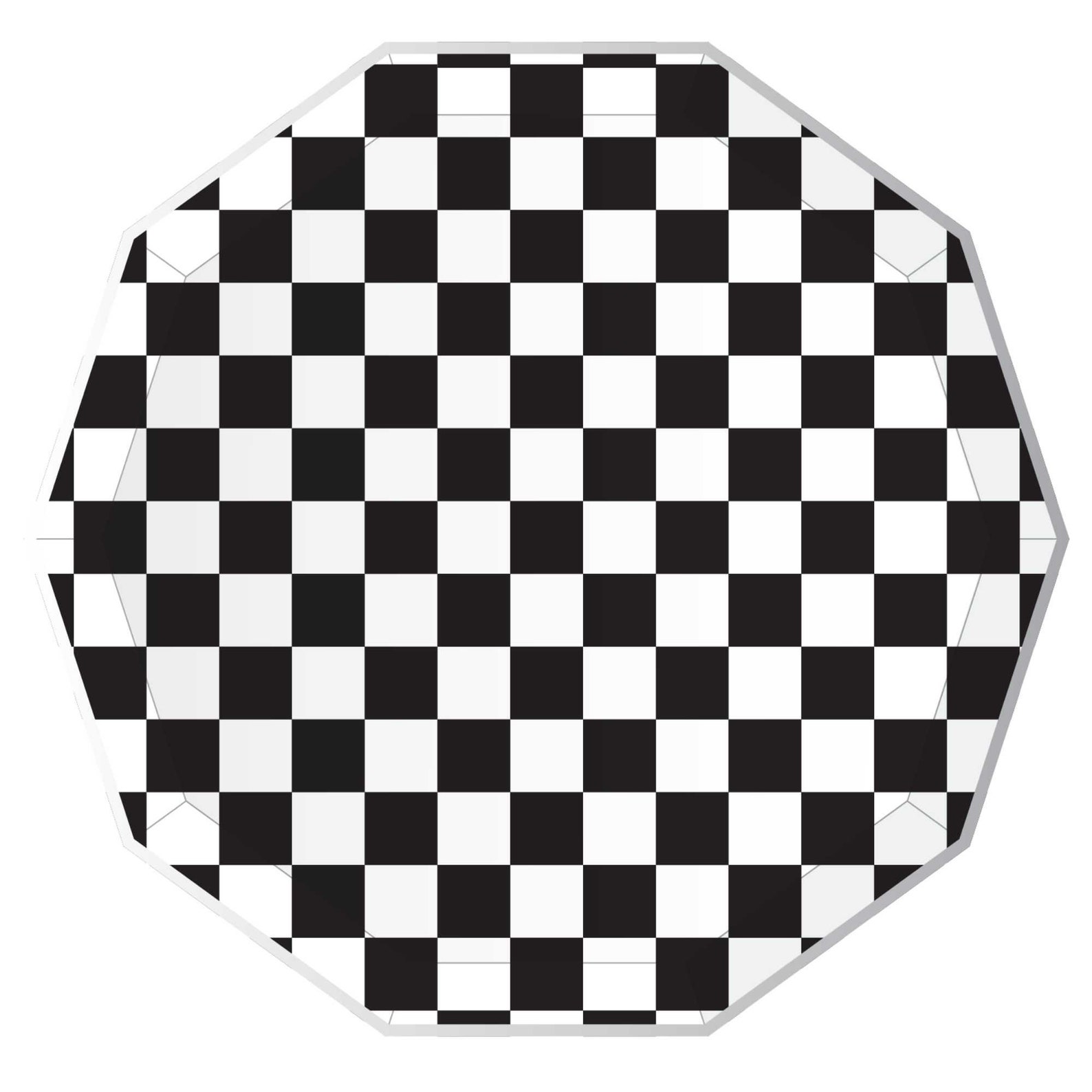 Black & White Checker Dinner Plates - Etsy